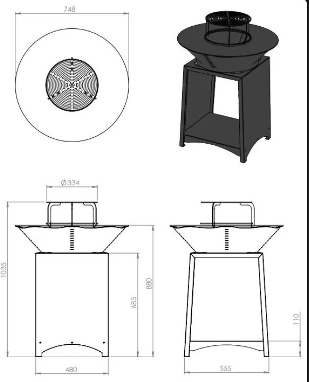 PRO-TERMO Grilovací ohniště FIESTA FE-FE 75 - černé