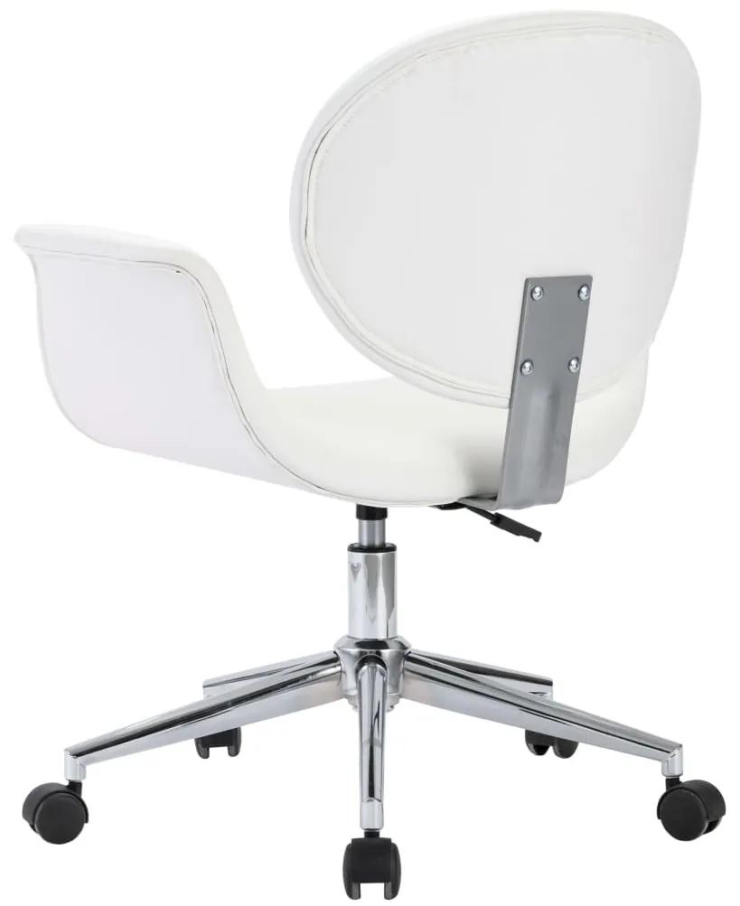 vidaXL Otočné jídelní židle 6 ks bílé umělá kůže