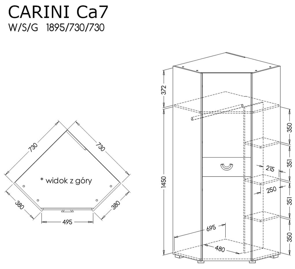 Dolmar Rohová šatní skříň Carini CA7
