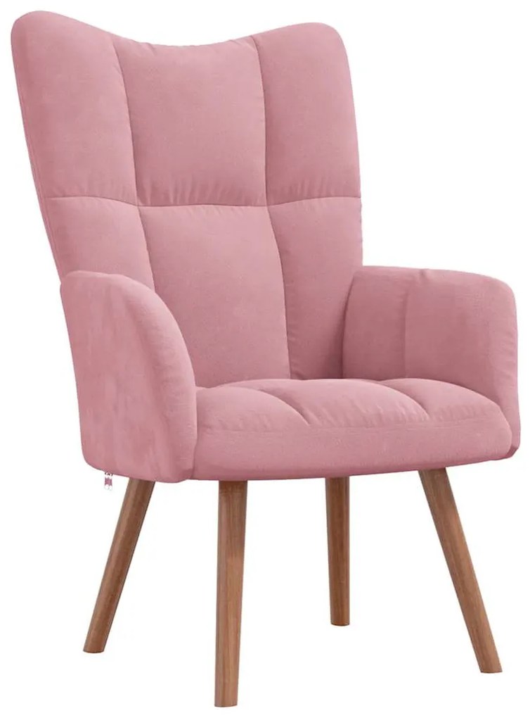 Relaxační křeslo růžové samet 328055