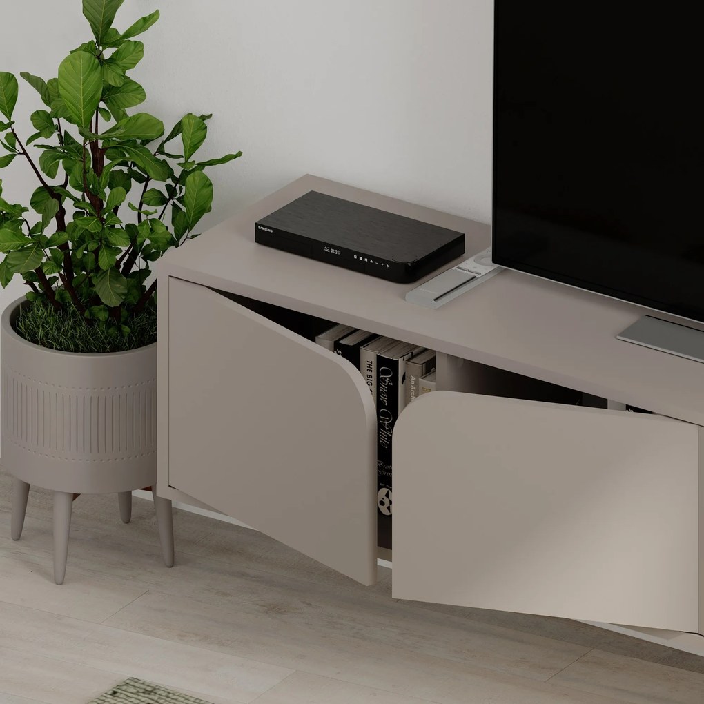 KALUNE DESIGN Set TV stolku a nástěnné police SPARK světle hnědý 855DTE3127