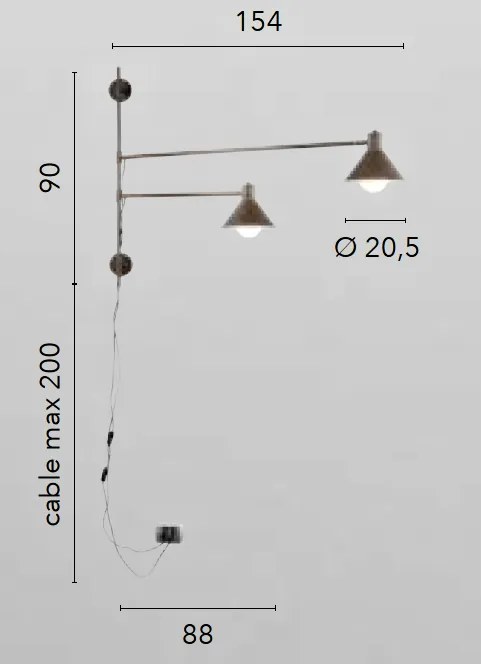Svítidla Faneurope Nástěnné svítidlo s dlouhými rameny DUETTO - bílá barva