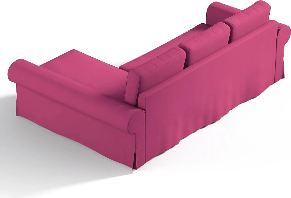 Potah na pohovku IKEA Backabro rozkládací se šezlongem barva růžová látka pletený vzor