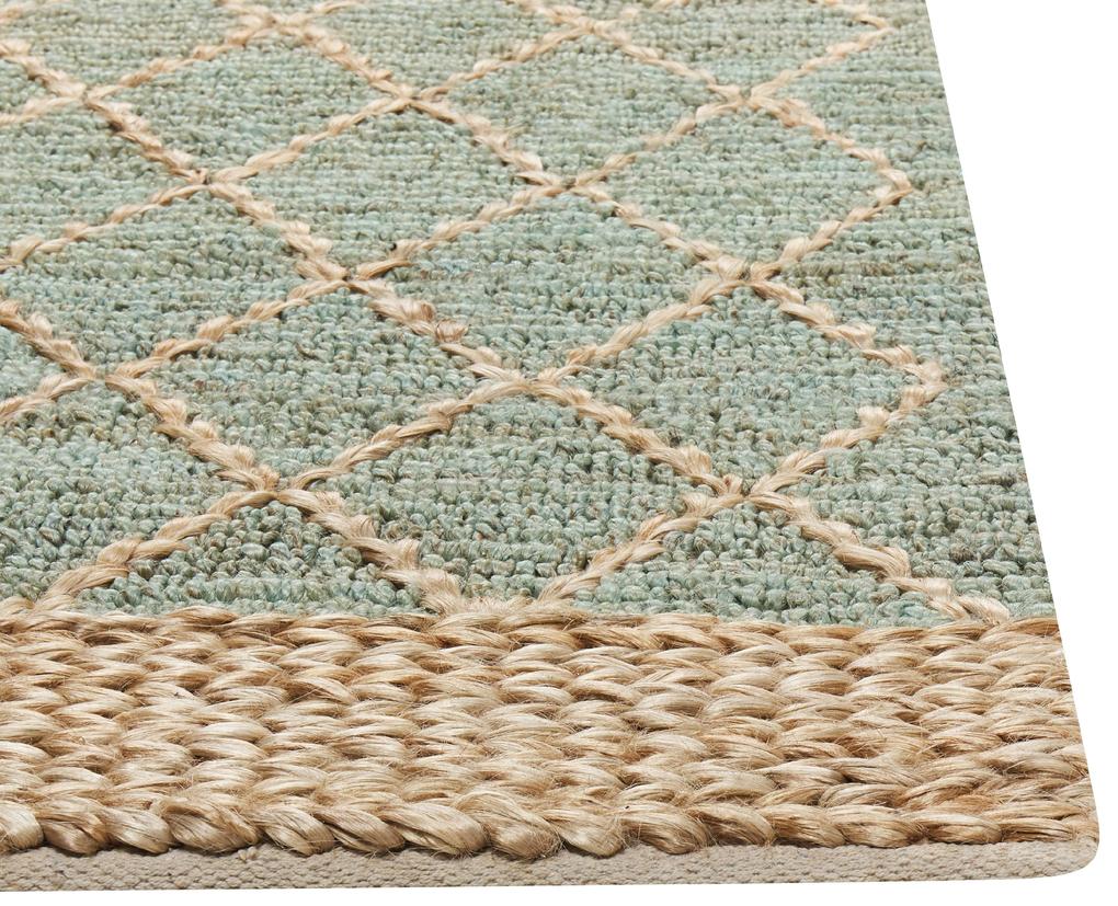 Jutový koberec 200 x 300 cm béžový/zelený TELLIKAYA Beliani