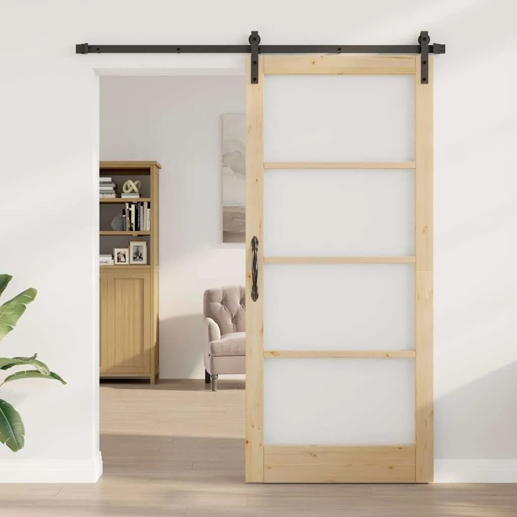 Posuvné dveře ORKDAL Přirozená a černá 93 x 211 cm 3331841