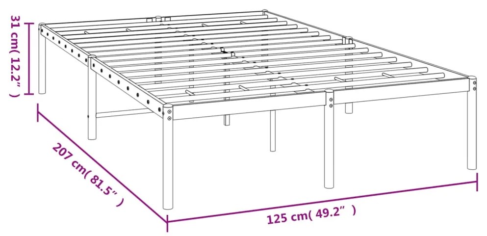 Kovový rám postele bílý 120 x 200 cm