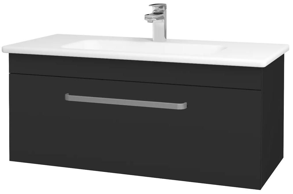 Dřevojas Koupelnová skříň ASTON SZZ 100 Varianta: N01 Bílá lesk / Úchytka T02 / D16 Beton tmavý
