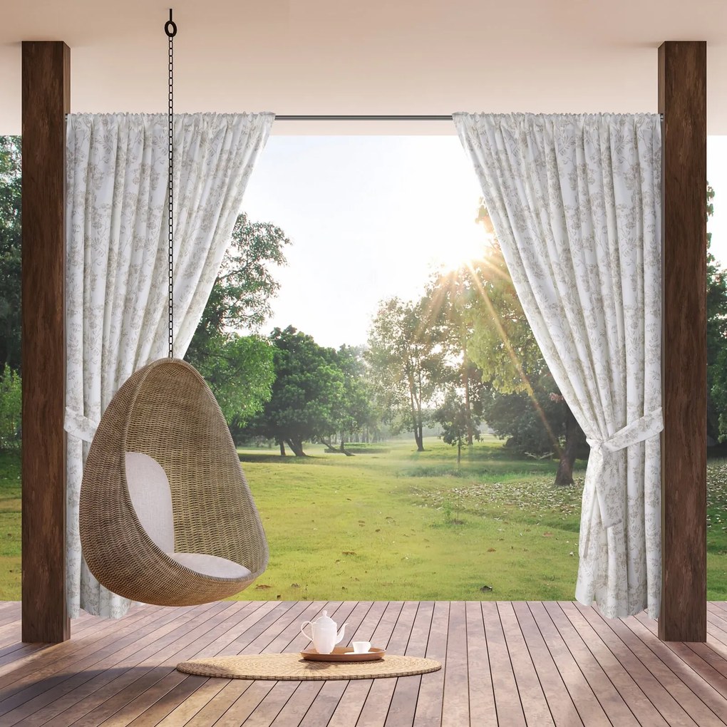 ZAHRADNÍ VODĚODOLNÝ ZÁVĚS NA PÁSCE GARDEN 155X200 CM VZOROVANÁ