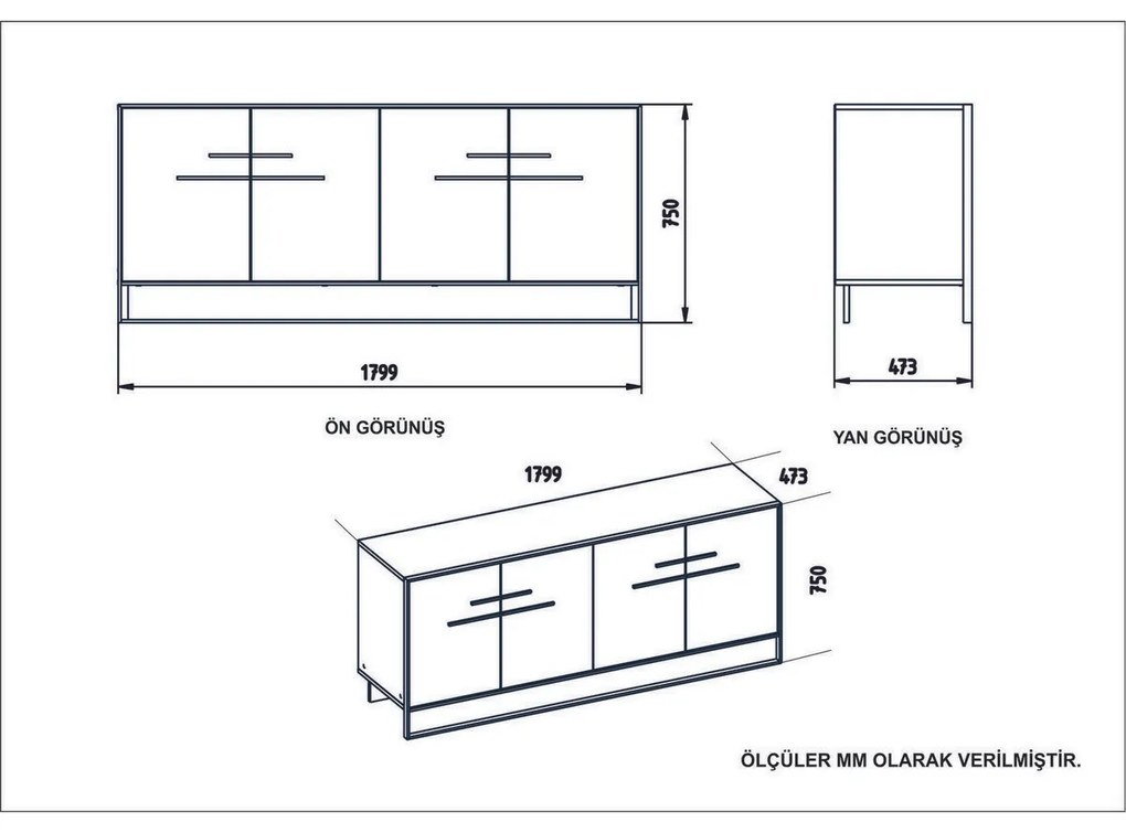 Skříňka Polka Gold and White