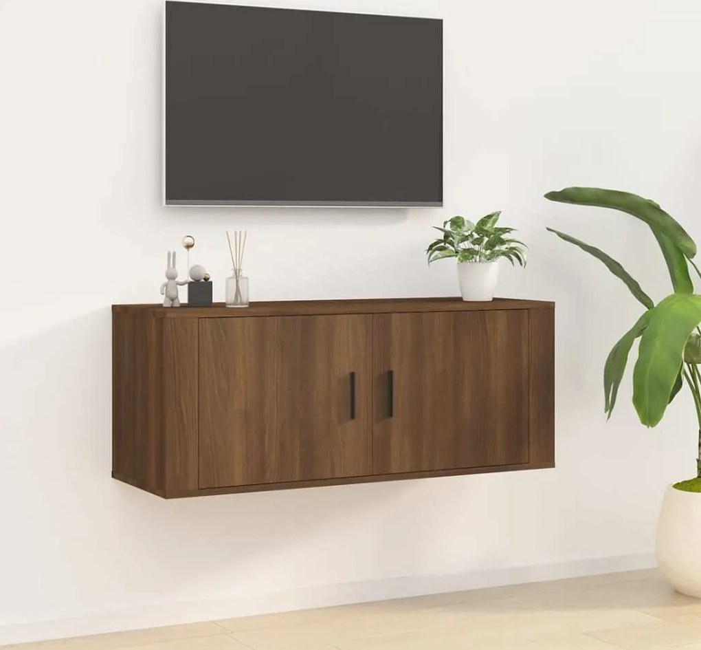 vidaXL Nástěnná TV skříňka 100x34,5x40 cm [816636] Barva: Betonová šedá