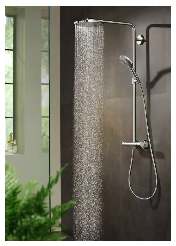 Hansgrohe Raindance Select S - Showerpipe 240 1jet PowderRain s termostatem, leštěný vzhled zlata 27633990