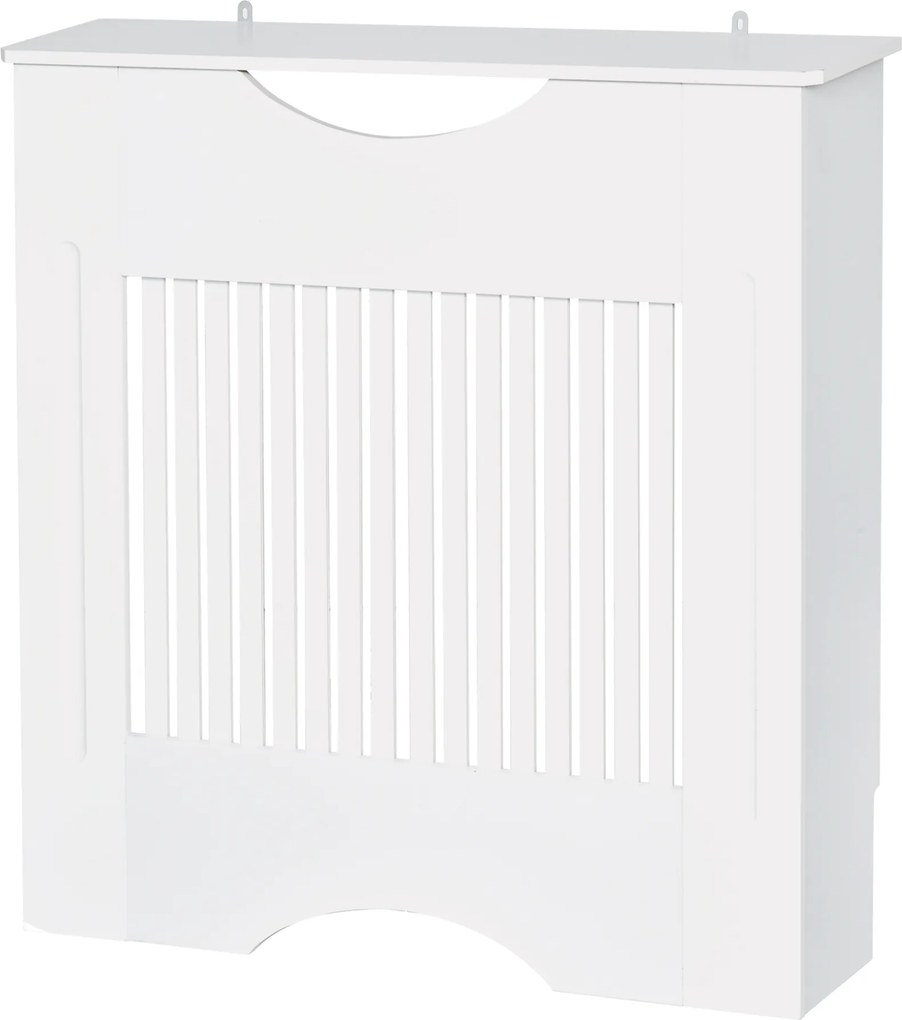 HOMCOM Kryt Radiátoru 78x19x82 cm Moderní MDF Kryt Radiátoru se Skladem Zatížení 10 kg a Protipádovým Zařízením pro Obývací Pokoj Ložnici Bílý