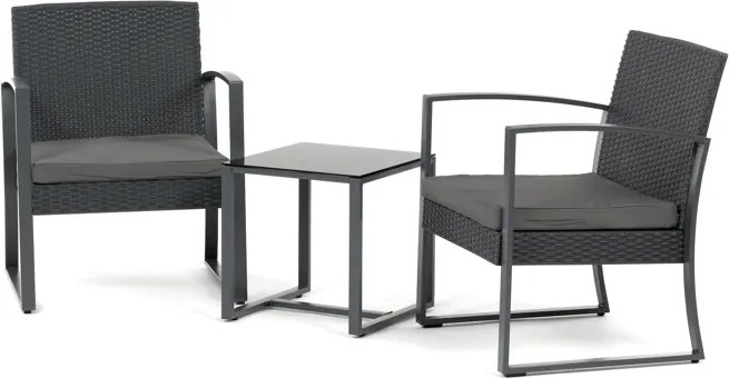Zahradní set MAREC 1+2 - šedý polyratan Barva: šedá