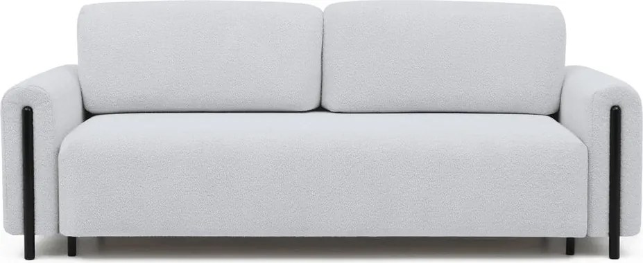 Šedá rozkládací/s úložným prostorem pohovka z textilie bouclé 244 cm Arcadova – ELTAP