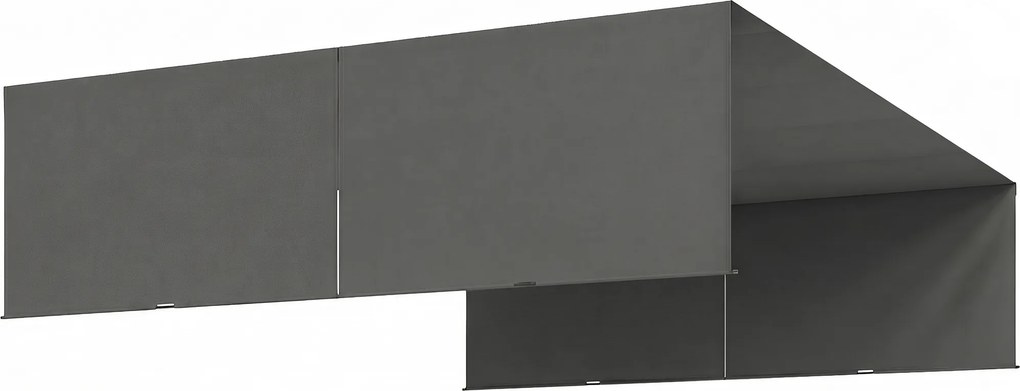 Outsunny Sada 2 skládacích pergolových náhradních plachet 4,9 x 1,2 m pro pergolu 3 x 3 m, polyesterová látka, tmavě šedá, UV ochrana