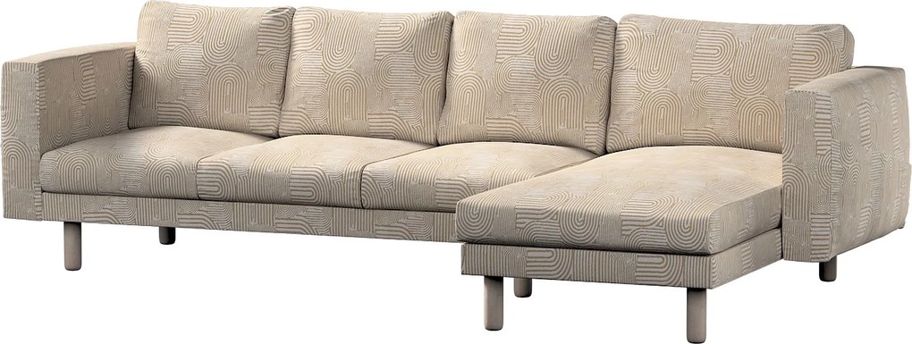 Potah na pohovku IKEA Norsborg 4-místná se šezlongem barva béžová látka pletený vzor, vzorované