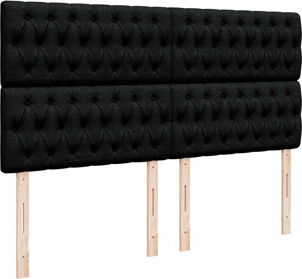 Box spring postel s matrací černá 200x200 cm textil 3292172