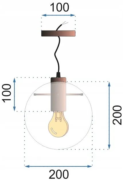 Toolight - Závěsné svítidlo Lassi 20cm APP306-1CP, E27, černá, OSW-00358