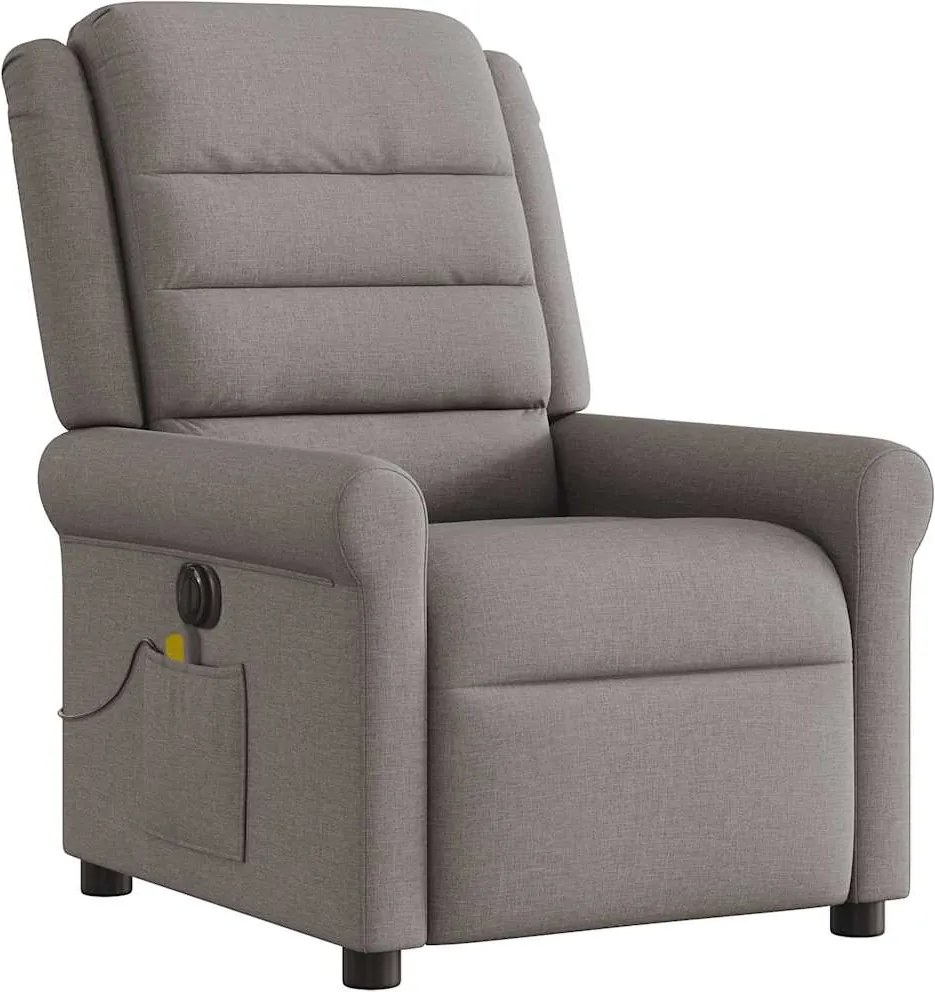 Elektrické masážní polohovací křeslo taupe textil 3303311