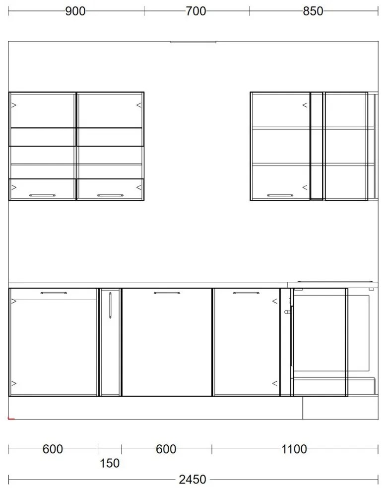 Sestava kuchyně Teplice-Structura-vystavený kus, dub havana