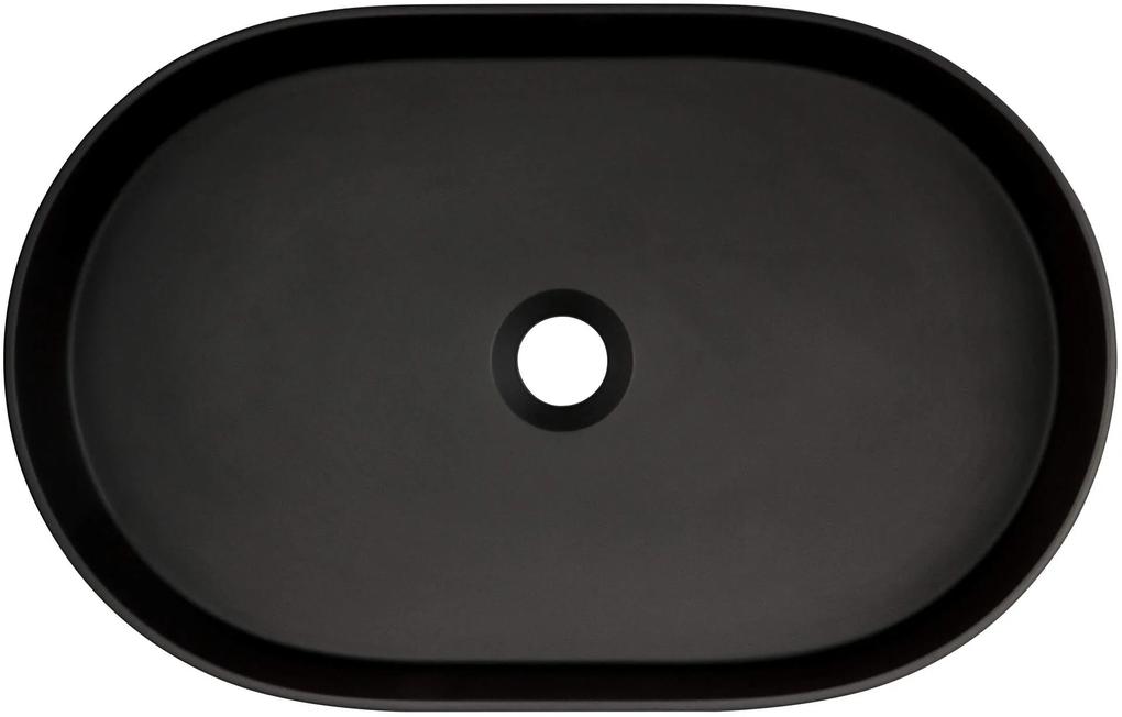 Deante Silia, granitové umyvadlo na desku 550x350x125 mm, černá matná, DEA-CQS_NU6S