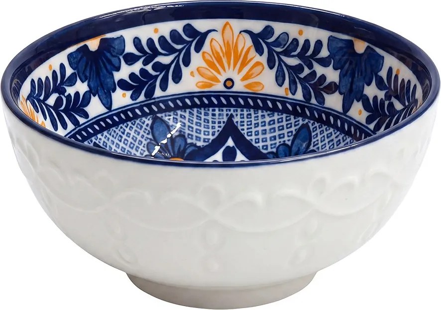 Keramická miska s modrým květinovým motivem - Ø 11*5 cm / 300 ml