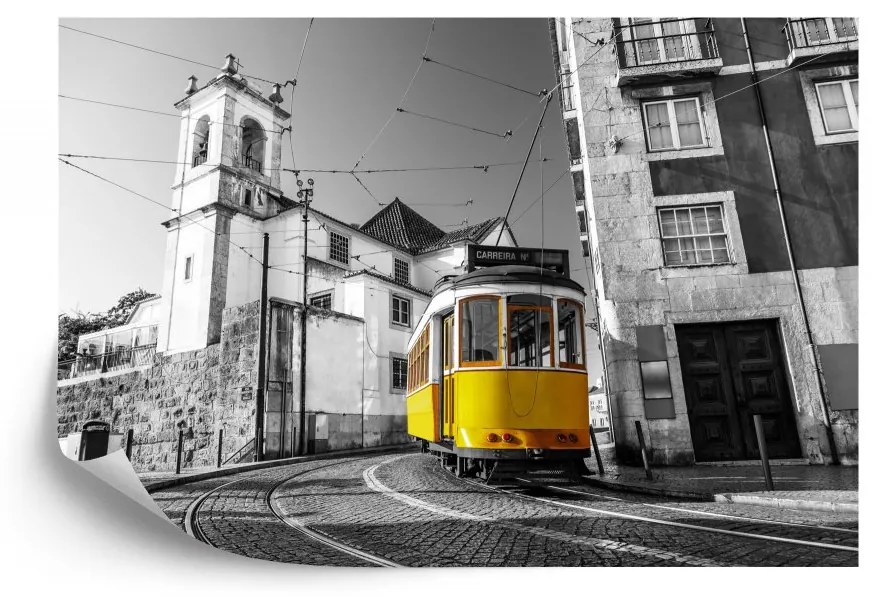 Fototapeta Tramvaj V Historické Čtvrti V Lisabonu Omyvatelný vlies 460x300