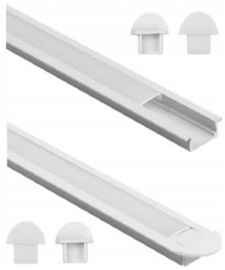 ECOLIGHT Zapuštěný profil bílý + mléčné stínidlo 2m