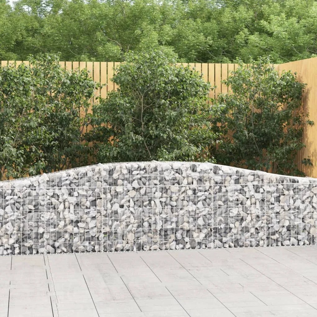 Klenutý gabionový koš 400 x 30 x 60/80 cm pozinkované železo 153403