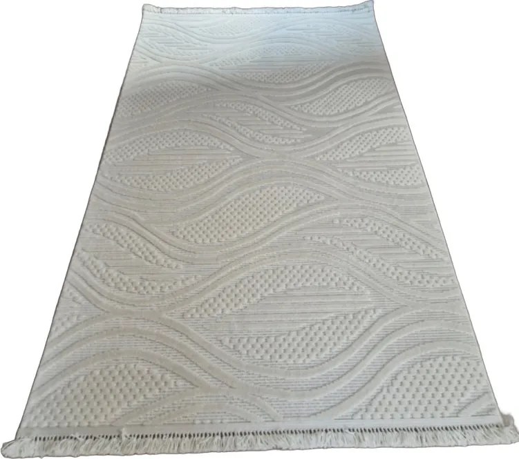 HU Krémově béžový moderní koberec TWIST CREAM 31204A Rozměr: 60x100 cm