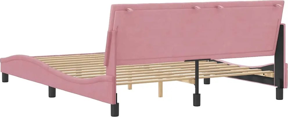 Rám postele bez matrace Hanko růžový 160x200 cm samet 3207860
