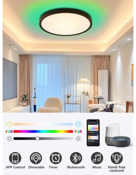Immax NEO 07170-B60 - LED RGB Stmívatelné svítidlo TUDO 65W/230V Wi-Fi Tuya + DO