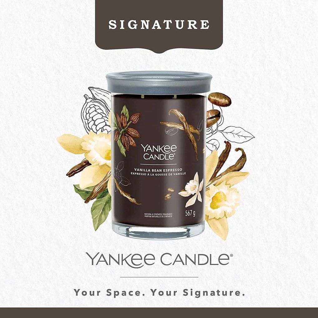 Yankee Candle vonná svíčka Signature Tumbler ve skle velká Vanilla Bean Espresso 567g