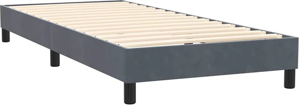 Box spring postel s matrací a LED tmavě šedá 80x220 cm samet 3316906