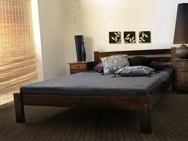 Magat Postel Ajša 160x200 cm ořech masiv borovice + matrace Relax