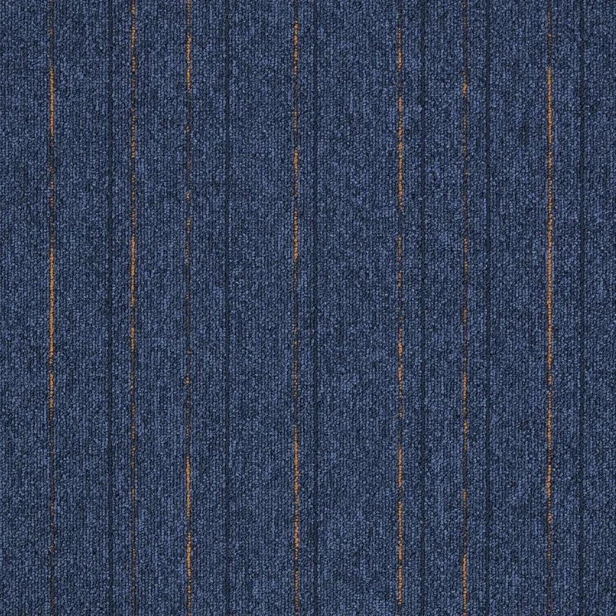 Kobercové čtverce Modulyss First Straightline 507 - modrá/oranžová - 50x50 cm