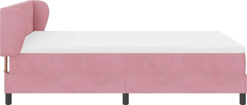 Postel s boxspringem s čelo Růžová 160 x 200 cm samet 3340399