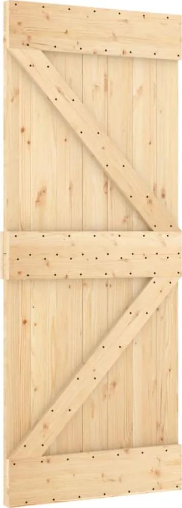 vidaXL Posuvné dveře s kováním 80 x 210 cm masivní borové dřevo [3203176]