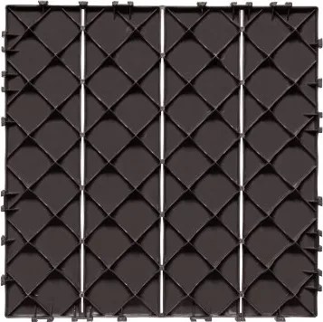 zámkové palubkové dlaždice 10 balení 30,5 × 30,5 cm vodotěsné pro verandu tmavě hnědá