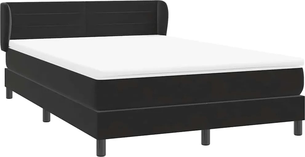 Box spring postel s matrací černá 160x210 cm samet 3317615
