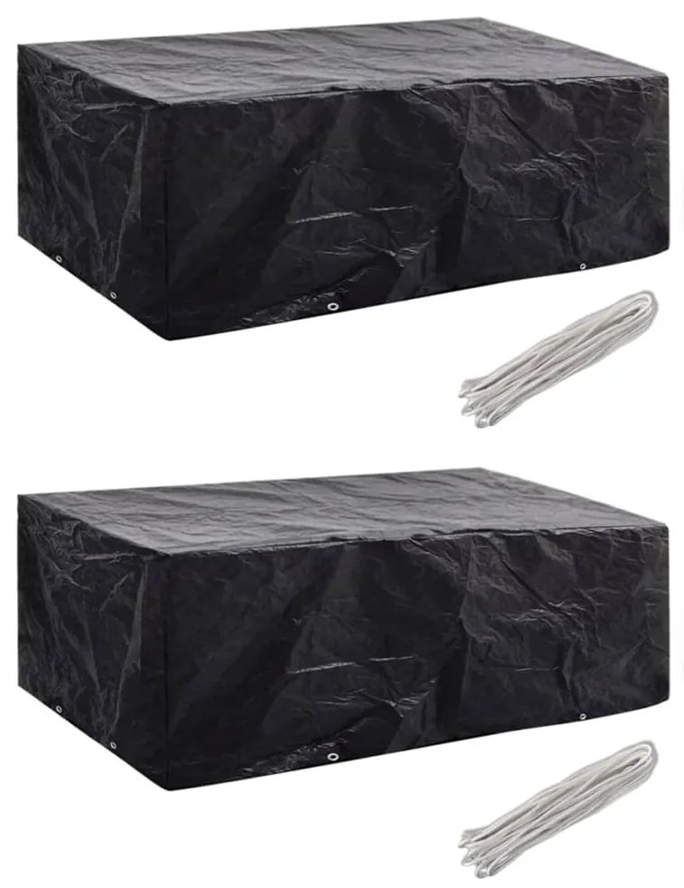 Plachty na zahradní nábytek 2 ks 8 oček 200 x 160 x 70 cm 279125