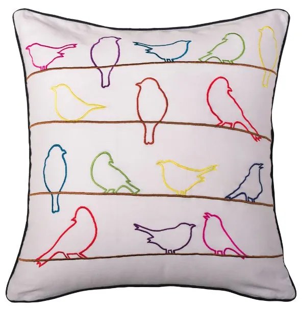 SCANquilt povlak SMART COLOR birds bílopestrá 45 x 45 cm