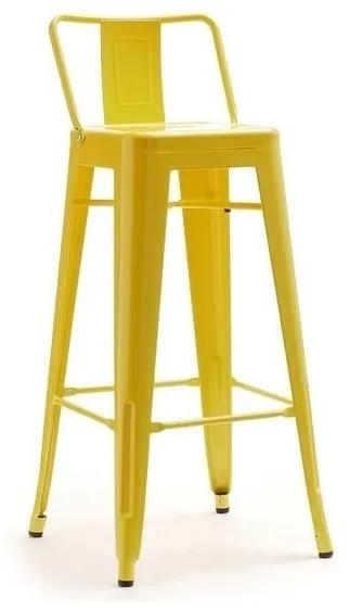 design4life Barová židlička LOGY s opěrkou, žlutá