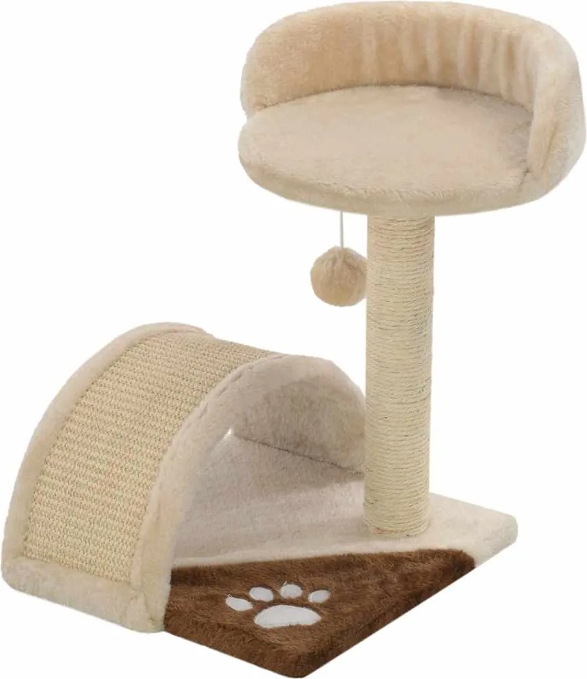 Škrabadlo pro kočky sisalové sloupky 40 cm béžové a hnědé 170545