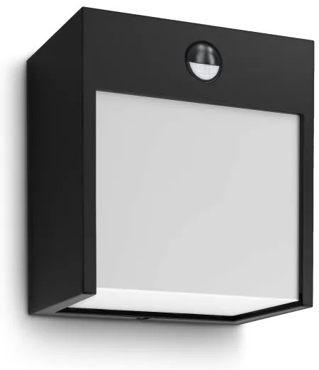 Brilagi-LED Venkovní nástěnné svítidlo se senzorem TERNI LED/12W/230V černá IP44