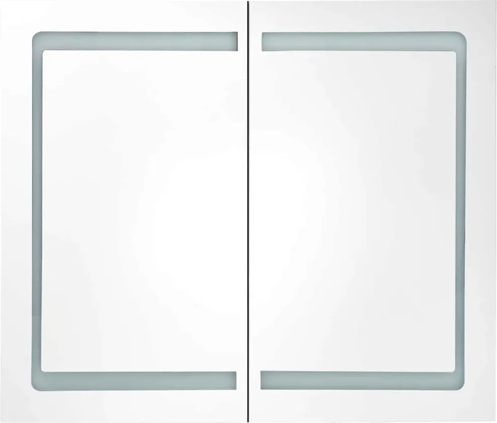 LED koupelnová skříňka se zrcadlem 80 x 12,2 x 68 cm 285123