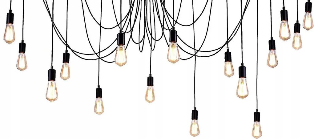 Toolight - Stropní lampa Spider 8xE27, černá, OSW-00018