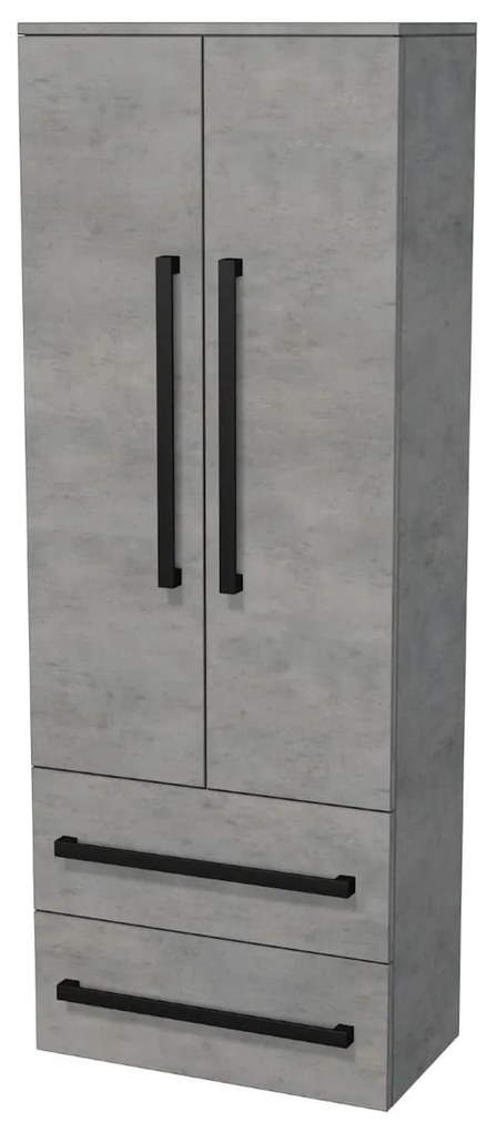 Koupelnová skříňka vysoká Naturel Cube Way 60x163x33 cm beton CUBE2V60BE