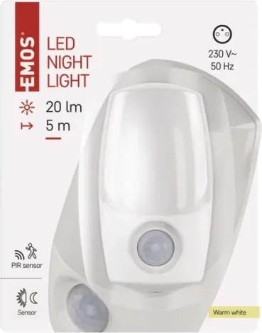 LED noční světlo EMOS P3318 s pohybovým čidlem do zásuvky