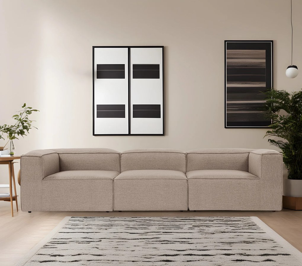 Hanah Home Třímístná pohovka FORA hnědá